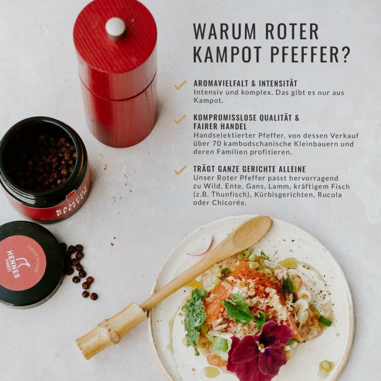 Roter Kampot Pfeffer im Glas | 50 g - Hennes' Finest